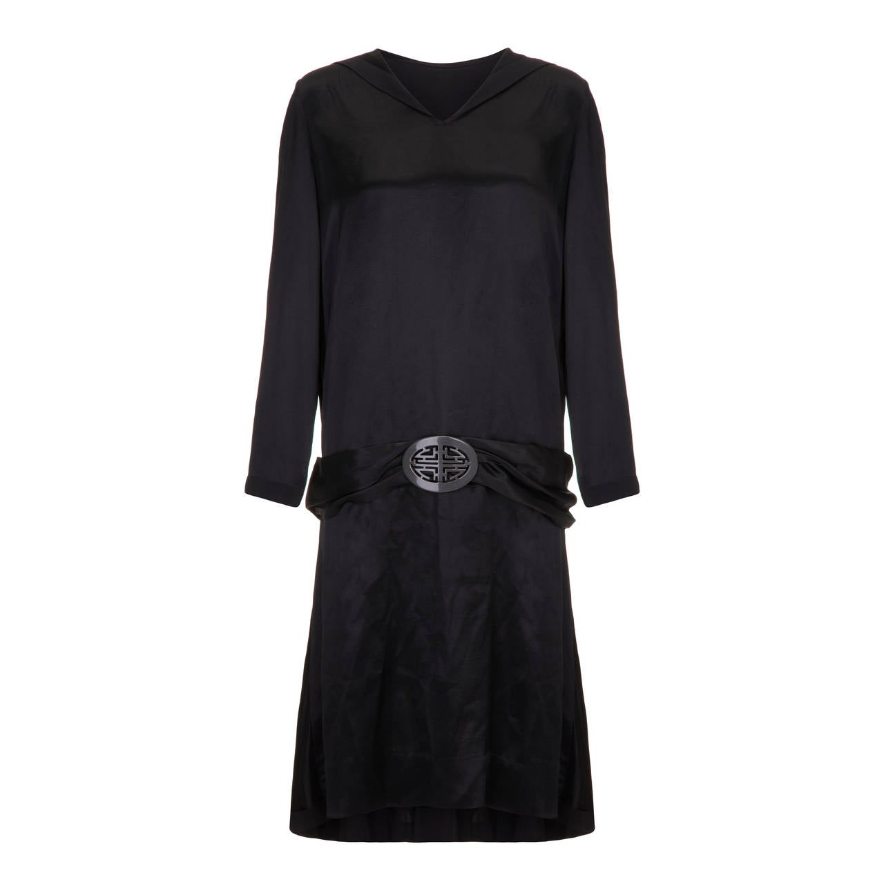 1920s Black Satin Flapper at 1stDibs