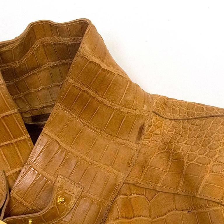 Gucci tan crocodile coat For Sale at 1stDibs | gucci crocodile jacket ...