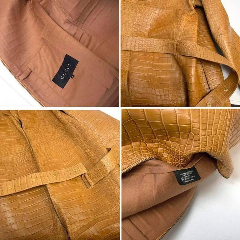 Gucci tan crocodile coat For Sale at 1stDibs | gucci crocodile jacket ...