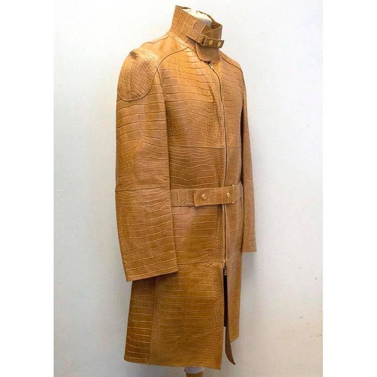 Gucci tan crocodile coat For Sale at 1stDibs | gucci crocodile jacket ...
