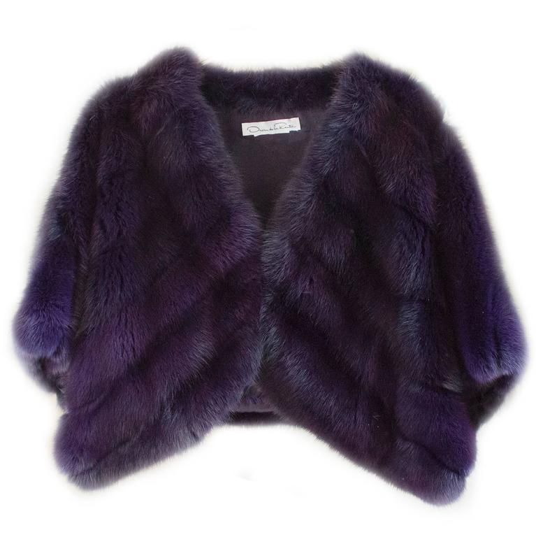 Oscar de la Renta Dark Purple Dyed Sable Bolero at 1stDibs
