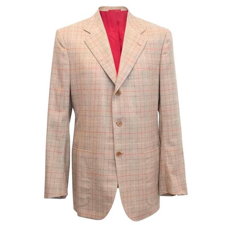 Kiton Cashmere Checked Blazer For Sale at 1stDibs