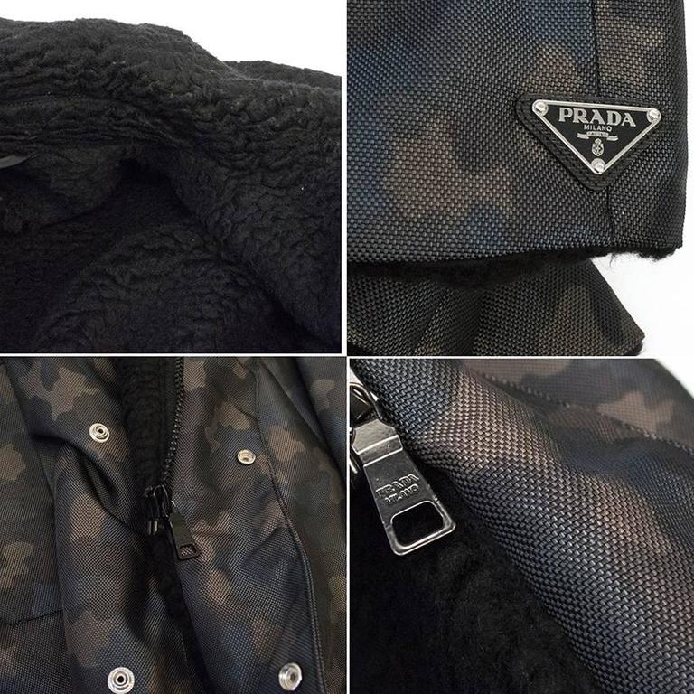 Prada Camouflage Wool Collar Jacket For Sale at 1stDibs | prada camo jacket