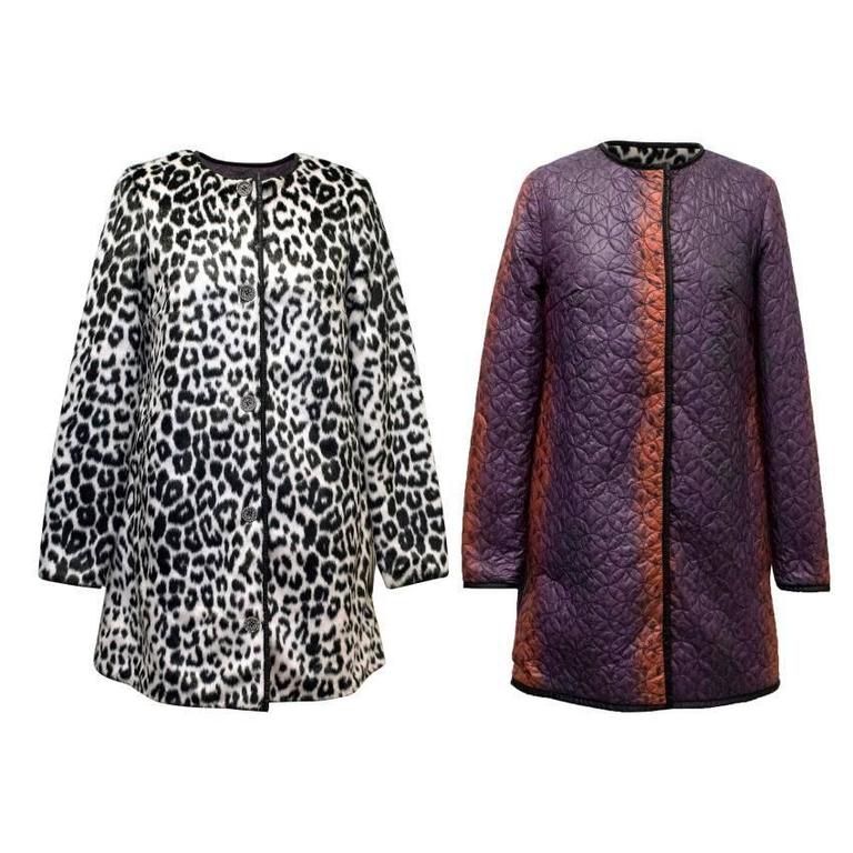 Manoush Black and White Faux Fur Reversible Coat For Sale at 1stDibs ...