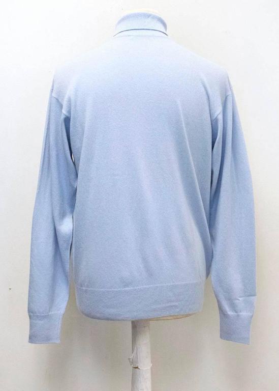 Richard James Savile Row Men's Light Blue Roll Neck Jumper For Sale at ...