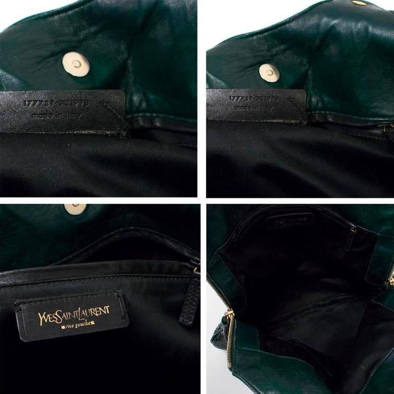 Yves Saint Laurent Dark Green Snake Skin 'Tribute' Tote at 1stDibs ...