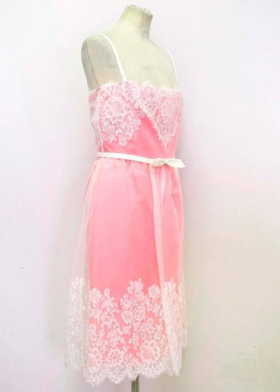 Valentino Pink Lace Overlay Dress - Size US 8 at 1stDibs | valentino ...