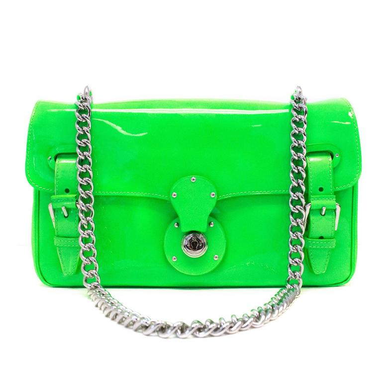 Ralph Lauren 'Ricky' Neon Green Shoulder Bag For Sale at 1stDibs | neon ...