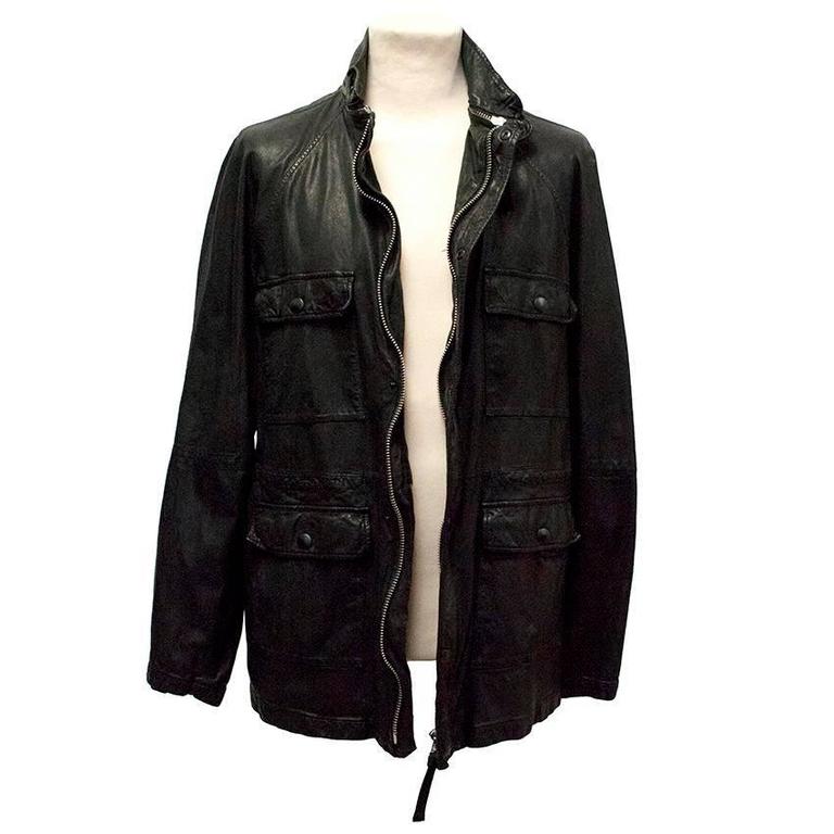 Marni Black Goat Leather Jacket For Sale at 1stDibs