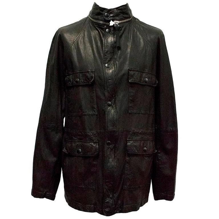 Marni Black Goat Leather Jacket For Sale at 1stDibs