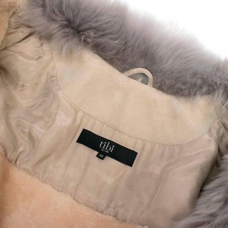 Tibi Shearling Jacket With Blue Grey Sheep Fur Collar at 1stDibs | tibi jacket, tibi shearling ...