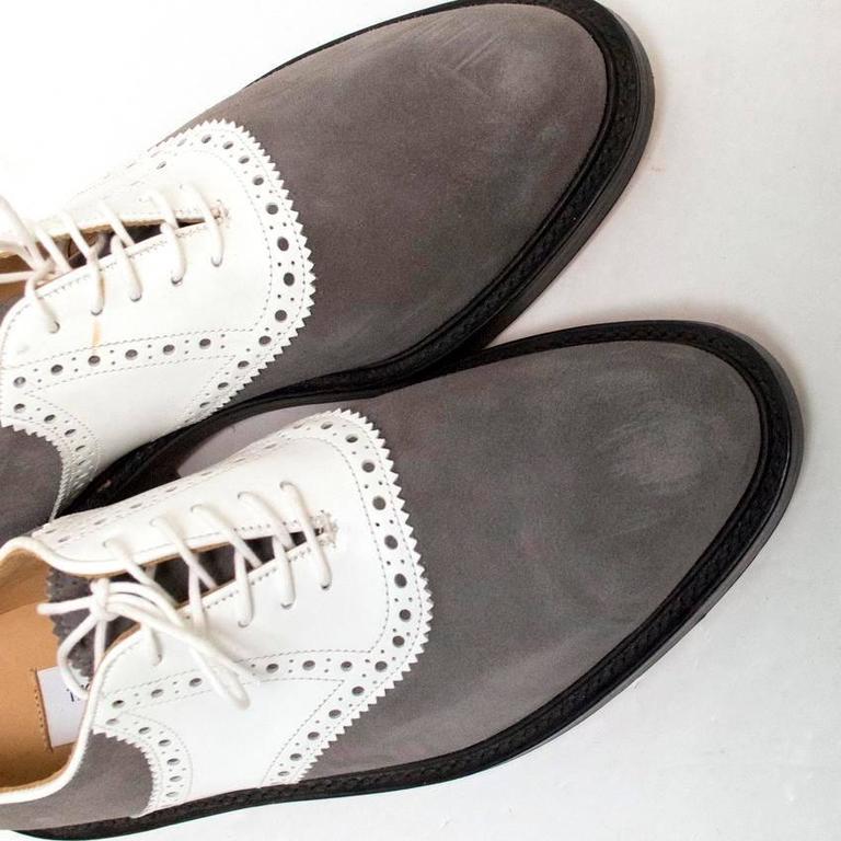Thom Browne Grey And White Brogues at 1stDibs
