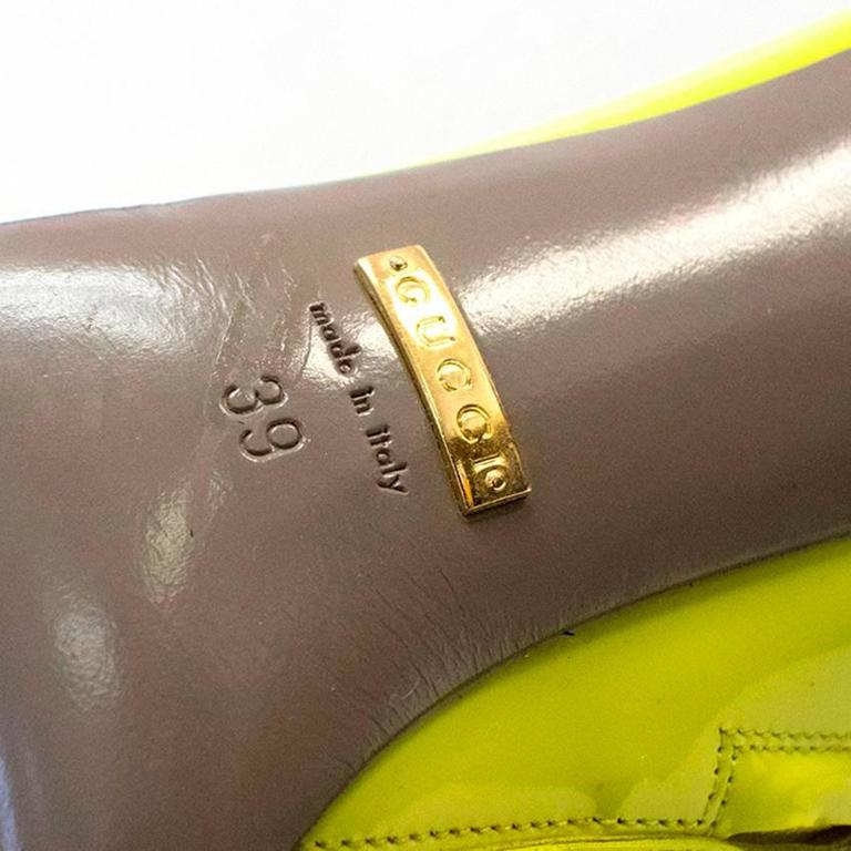 Gucci Yellow Patent Leather Heeled Ankle Boots For Sale at 1stDibs ...