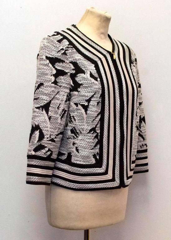 St. John Cream and Black Box Jacket For Sale at 1stDibs