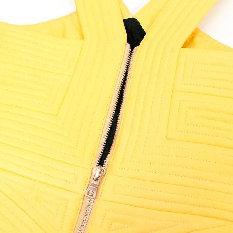 Balmain Yellow Quilted Leather Dress For Sale at 1stDibs