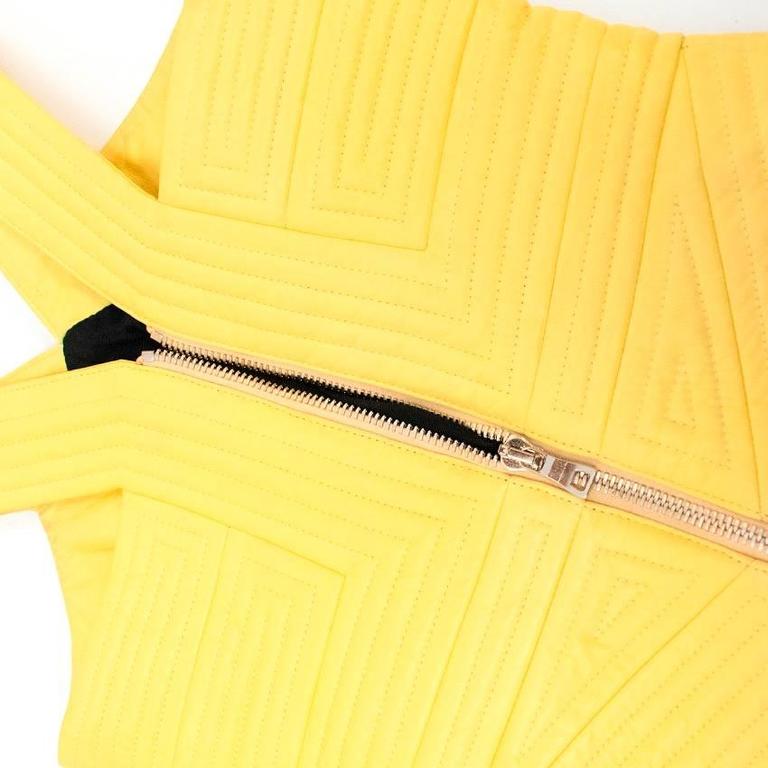Balmain Yellow Quilted Leather Dress For Sale at 1stDibs