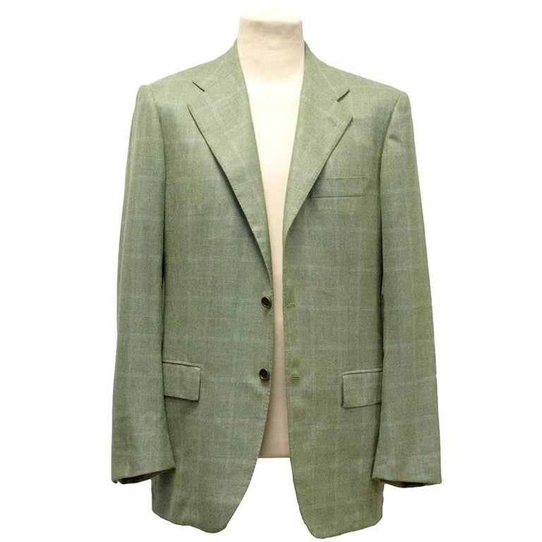 Kiton Green Cashmere Check Blazer For Sale at 1stDibs | green check blazer