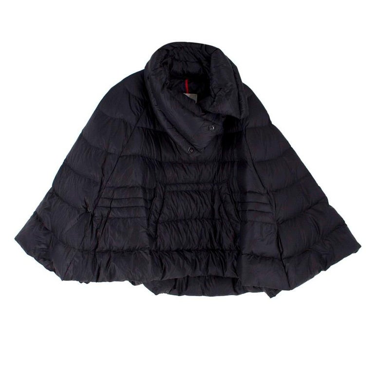 Moncler Black Puffer Cape Coat US 4 at 1stDibs | down cape, moncler ...