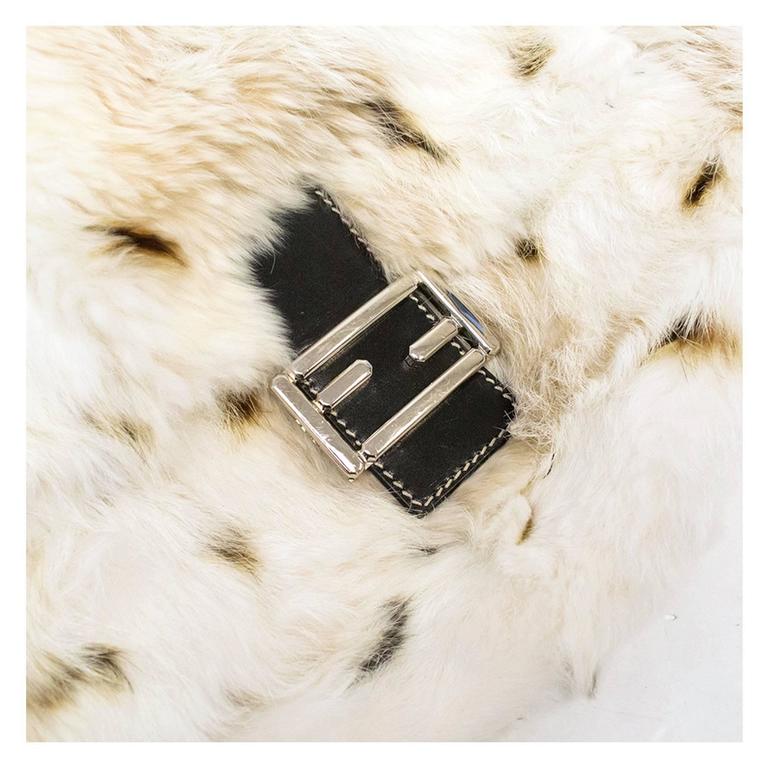 Fendi Rabbit Fur White and Brown Shoulder Bag For Sale at 1stDibs ...