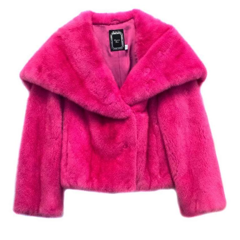 Christian Dior Bright Pink Mink Fur Jacket For Sale at 1stDibs | hot ...