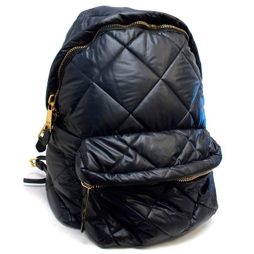 Moschino Black Oversized Quilted Backpack For Sale at 1stDibs ...