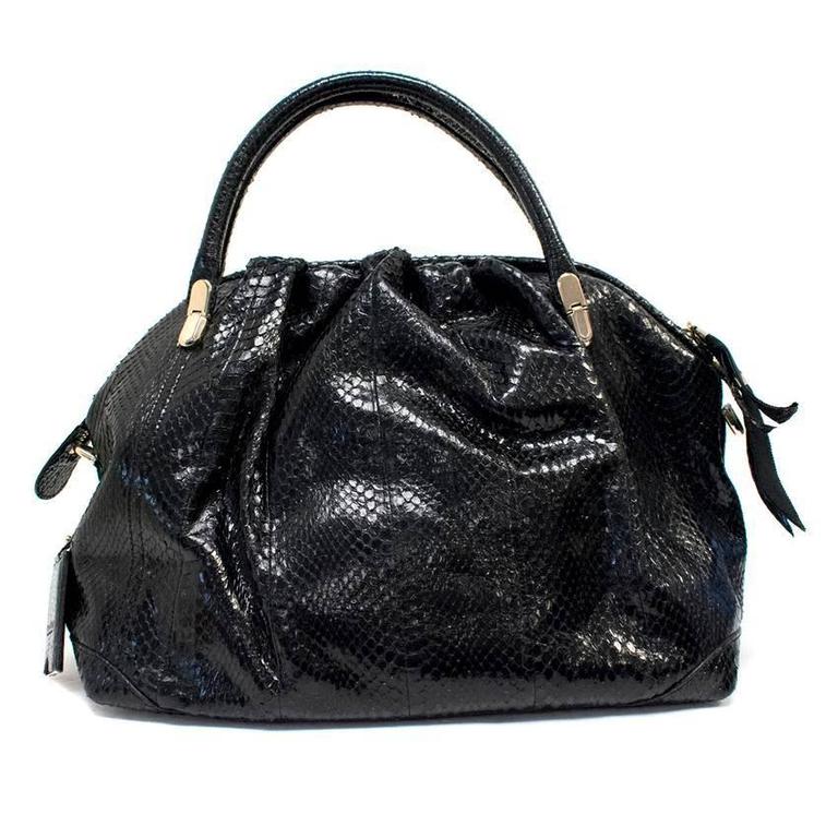 Nina Ricci Black Python Handbag For Sale at 1stDibs