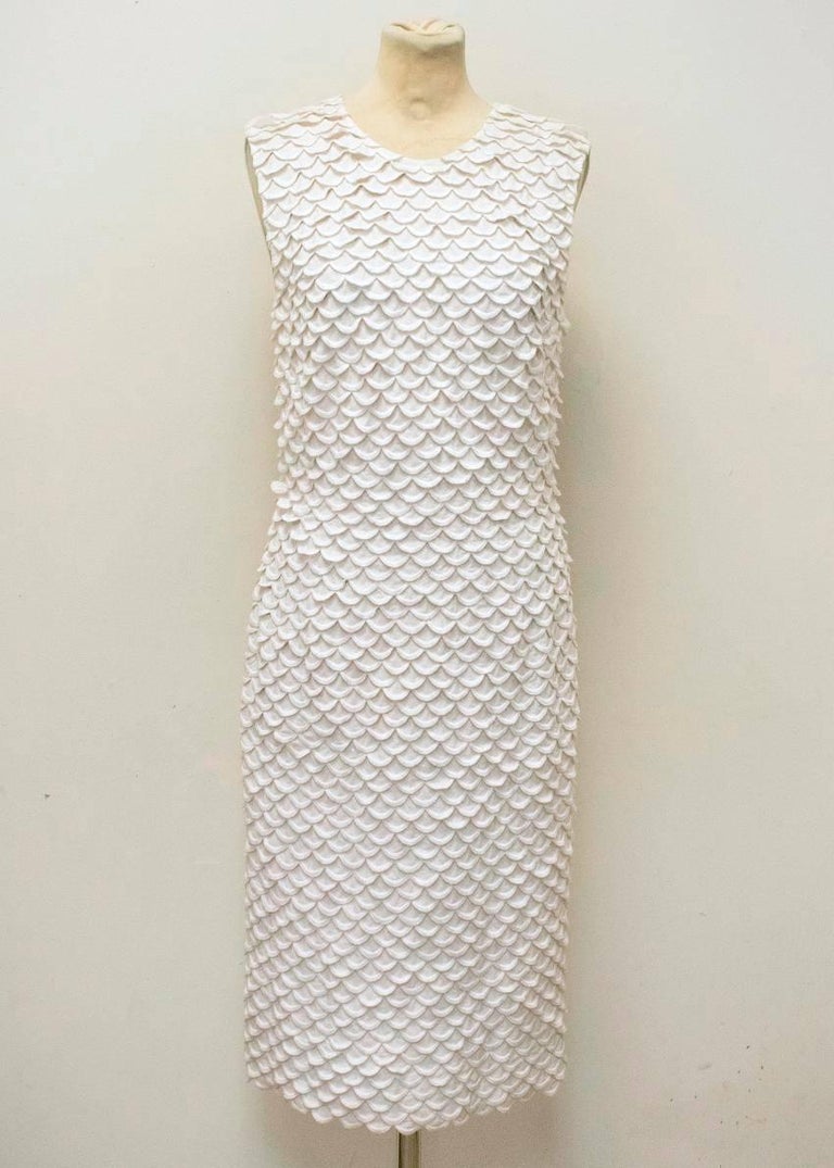 Stella McCartney White Fish Scale Midi Dress For Sale at 1stDibs