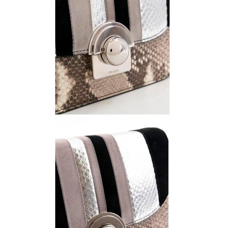 Prada Arcade Python and Leather Flap Bag For Sale at 1stDibs | prada arcade bag
