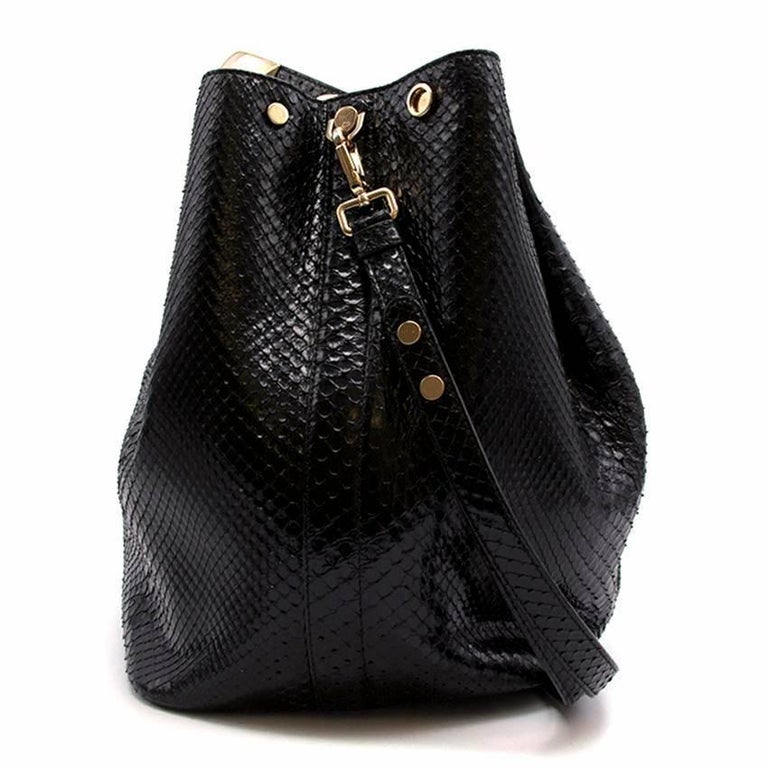 Christian Dior Large "Diorific" Shiny Python Bucket Bag For Sale at ...