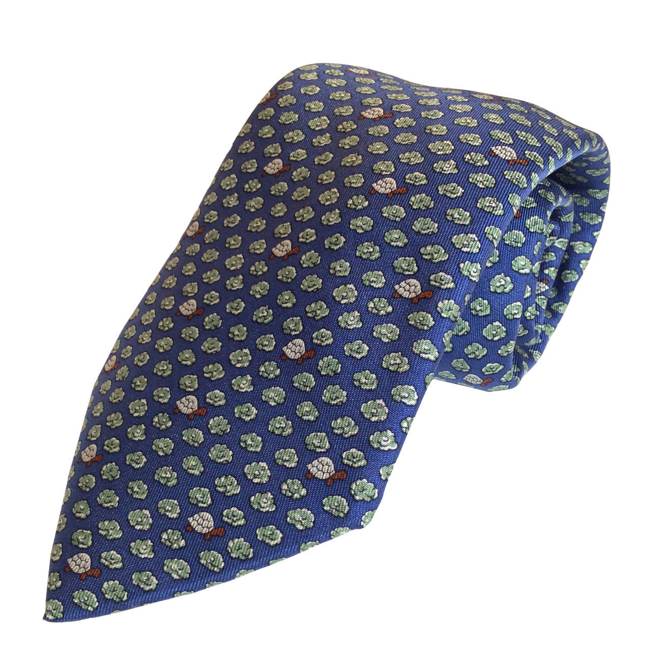 Hermes Paris Turtle Blue Silk Tie at 1stDibs | hermes turtle tie