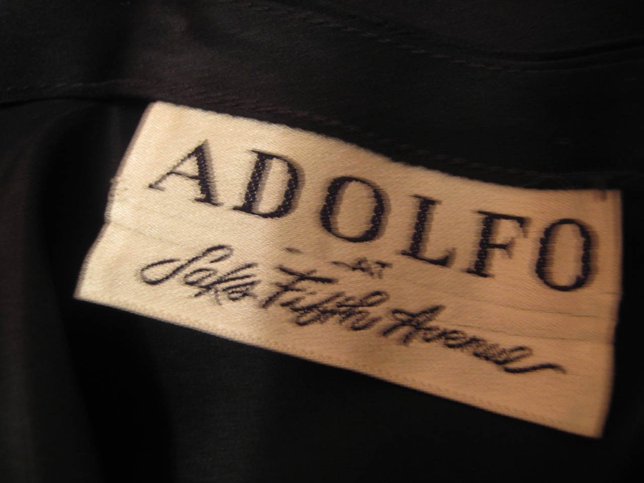 1960s Adolfo Strapless Black Silk Evening Ensemble at 1stDibs