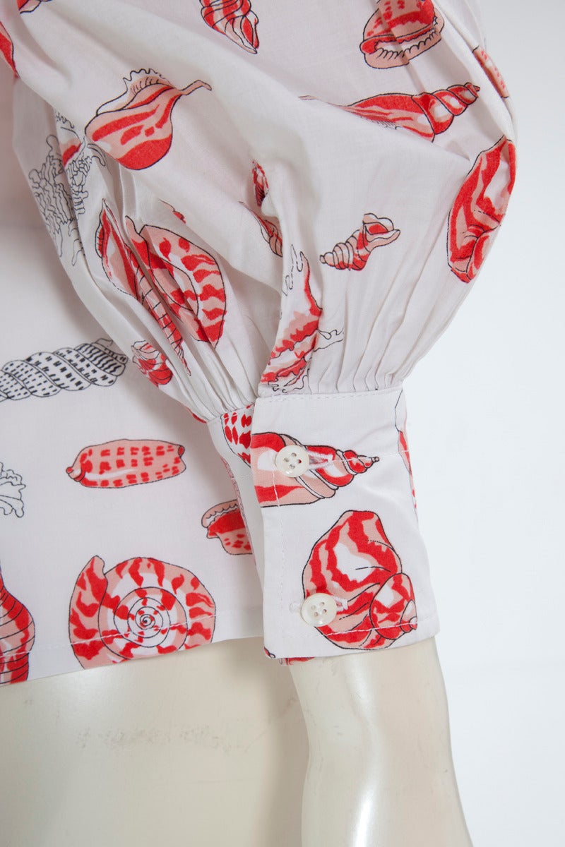 Valentino Seashell Print Cotton Shirt at 1stdibs