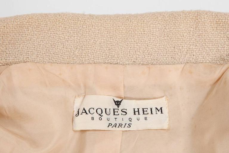 Jacques Heim Wool Coat For Sale at 1stDibs | saint jacques wool coat