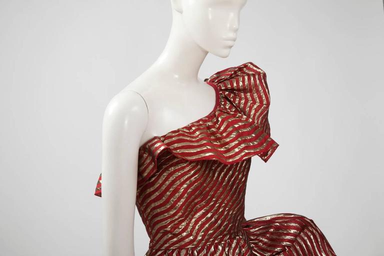 Pierre Balmain Ruffled One-Shoulder Evening Dress at 1stDibs