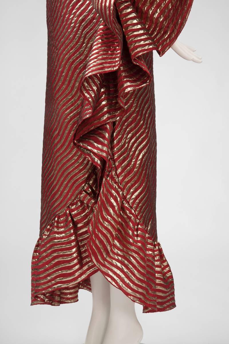 Pierre Balmain Ruffled One-Shoulder Evening Dress at 1stdibs