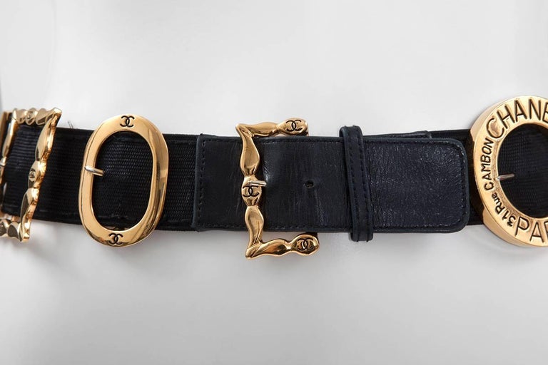 Rare Chanel Multi Belt Buckles Stretchable Belt at 1stDibs