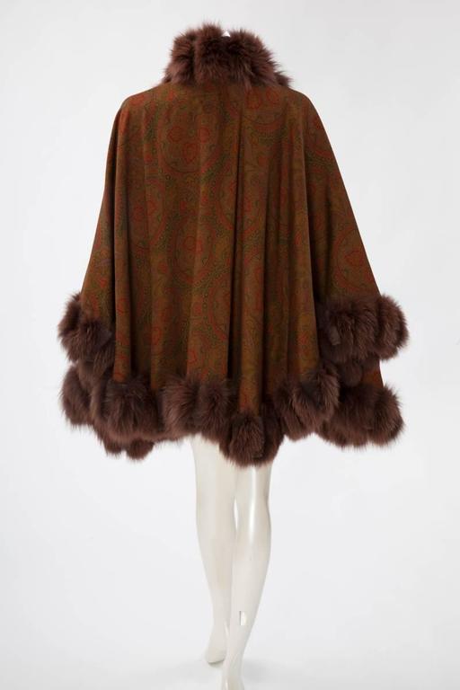 Unworn Sprung Frères Reversible Cashmere and Sable Fur Stole Cape For ...