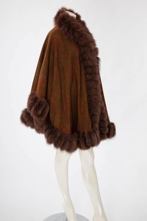 Unworn Sprung Frères Reversible Cashmere and Sable Fur Stole Cape For ...