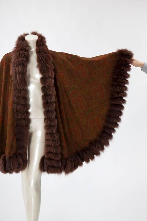Unworn Sprung Frères Reversible Cashmere and Sable Fur Stole Cape For ...
