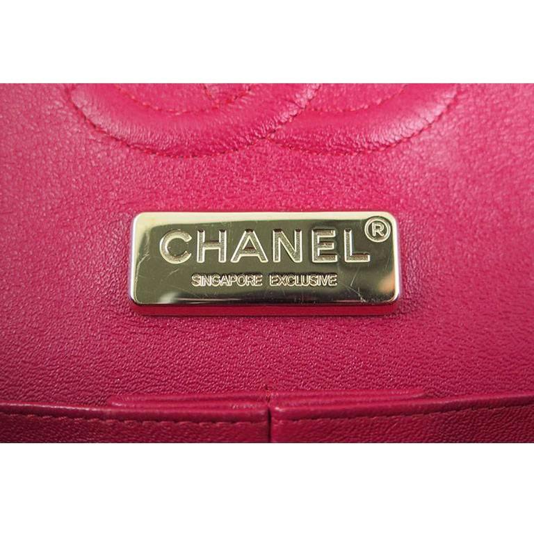 Chanel Red Lambskin Medium 2.55 Double Flap Charms Limited Edition ...