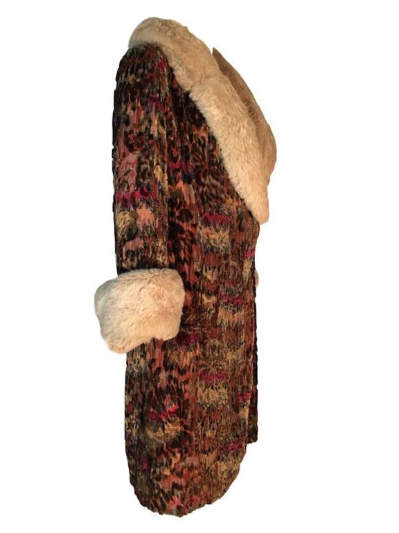 Superb Vintage Art Deco Devore Silk Velvet and Fur 1920s Cocoon Evening ...