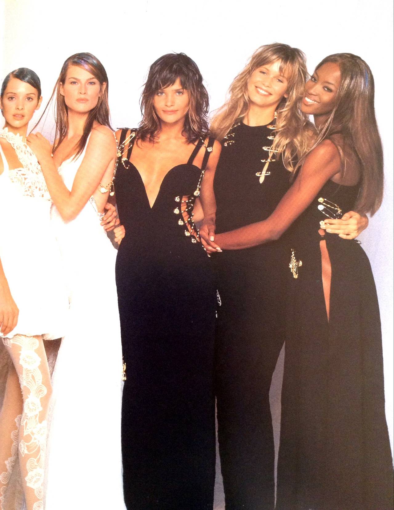 Museum Quality Gianni Versace Punk Safety Pin Evening Gown Spring 1994 ...