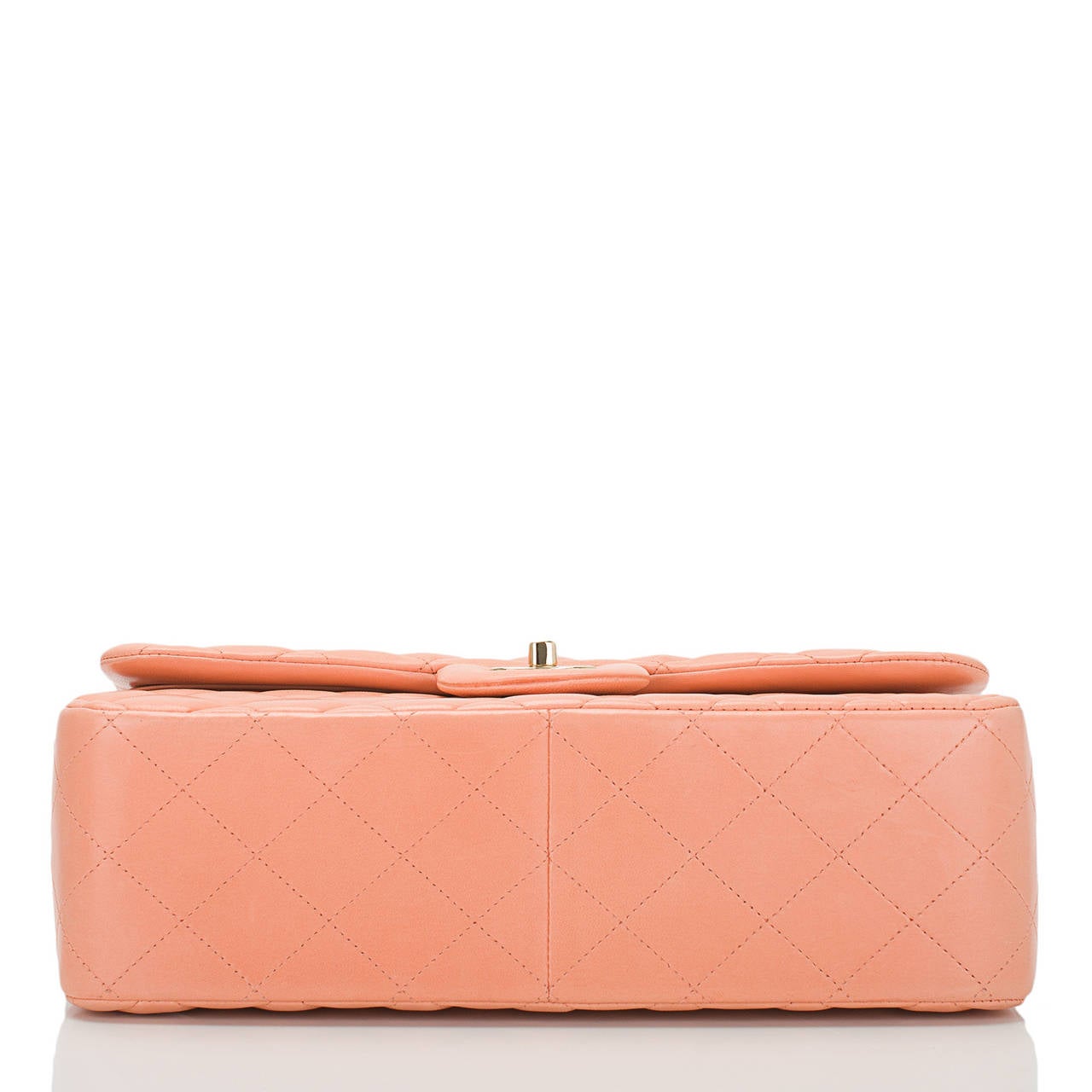 Chanel Peach Quilted Lambskin Jumbo Classic Double Flap Bag at 1stDibs ...