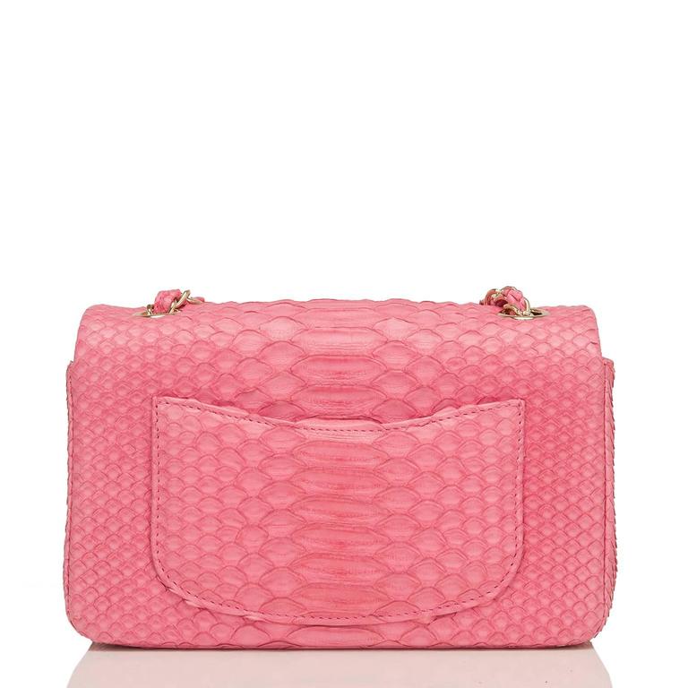 Chanel Pink Python Rectangular Mini Classic Flap Bag For Sale at ...