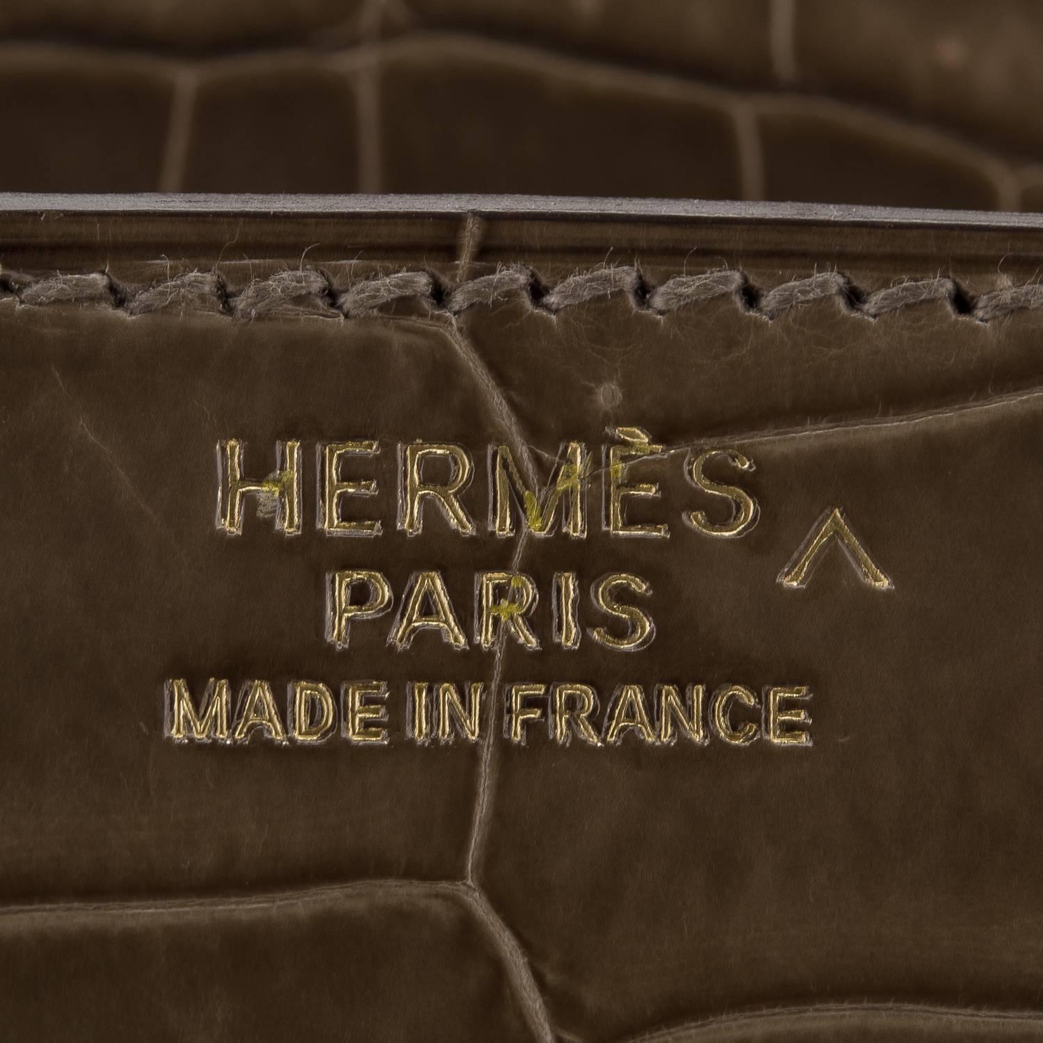 Hermes Gris Elephant Porosus Crocodile Birkin 30cm Gold Hardware For ...