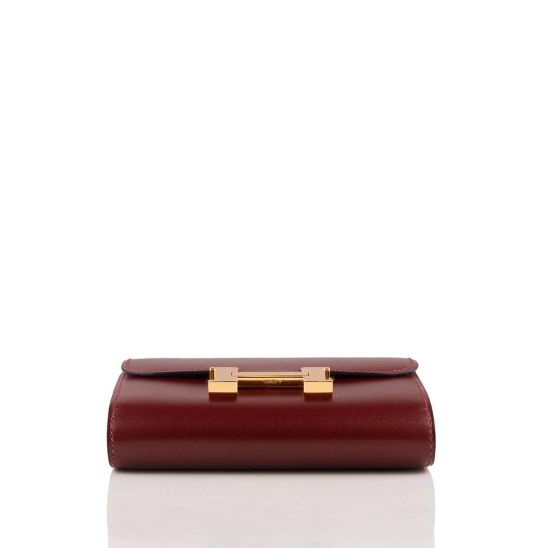 Hermes Rouge H Box Constance Compact Wallet For Sale at 1stDibs