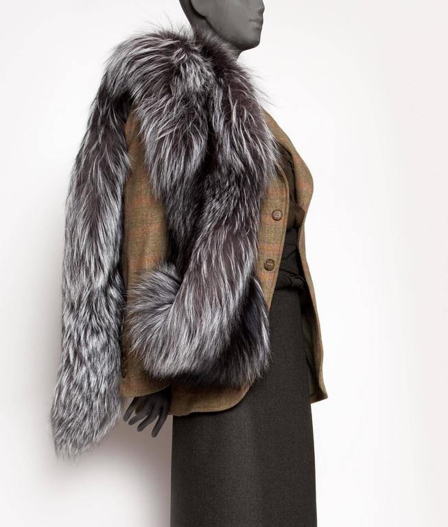 Fox Stole in Silver For Sale at 1stDibs
