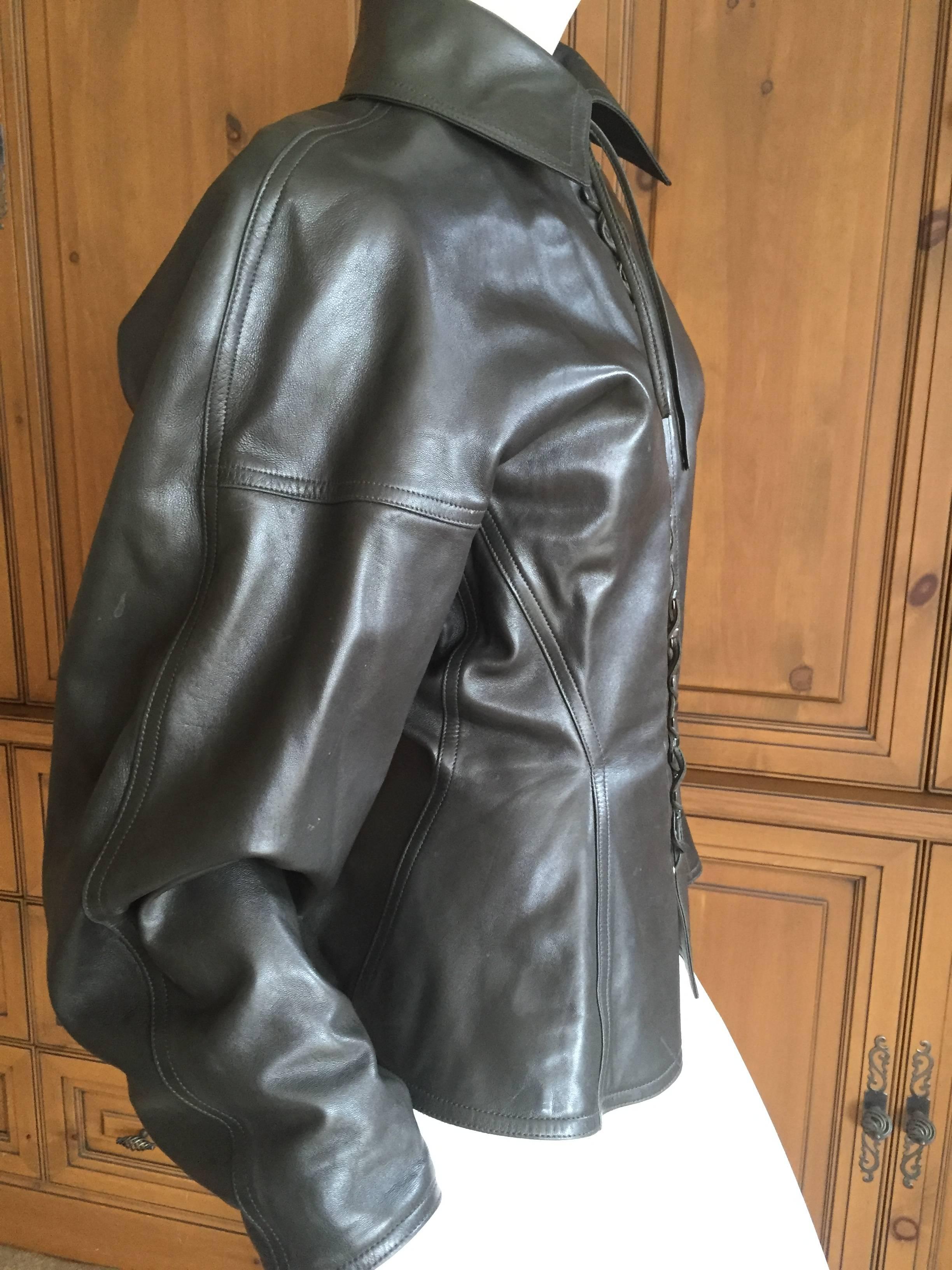 Azzedine Alaia 1984 Corset Lace Leather Jacket For Sale at 1stDibs ...