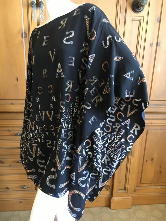 Versace Silk Poncho / Cape With Jewel Print Logo Pattern at 1stDibs ...