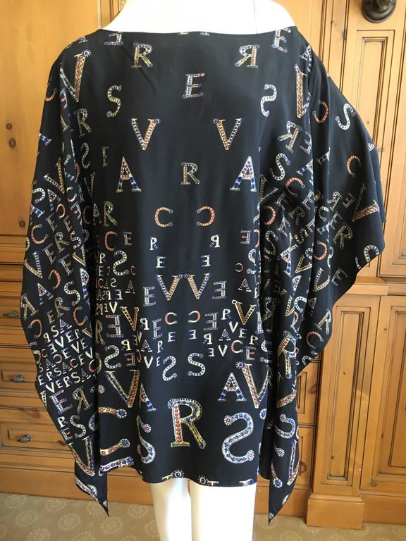 Versace Silk Poncho / Cape With Jewel Print Logo Pattern at 1stDibs ...